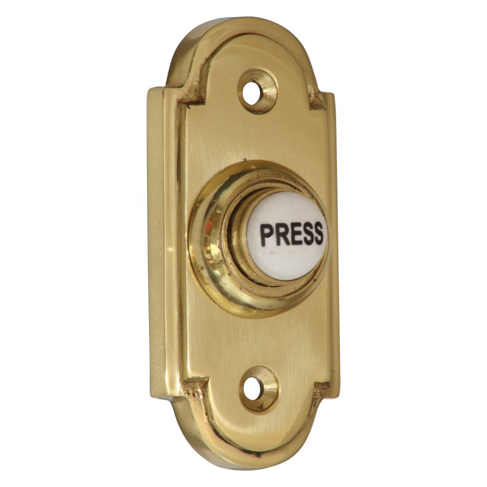 Polished Brass Stepped Shaped Bell Push with China Press– Doorbell World