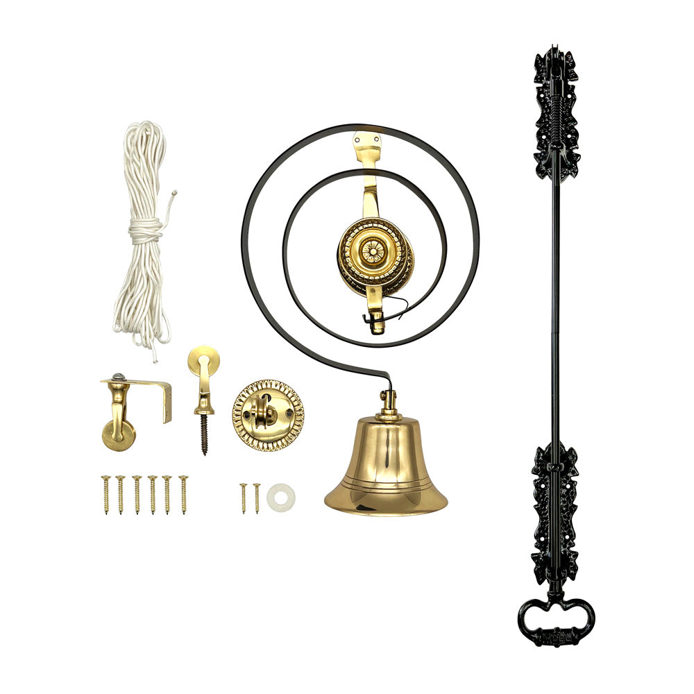 Traditional Butlers Bell Kit with Black Iron Pull and Nylon Cord ...