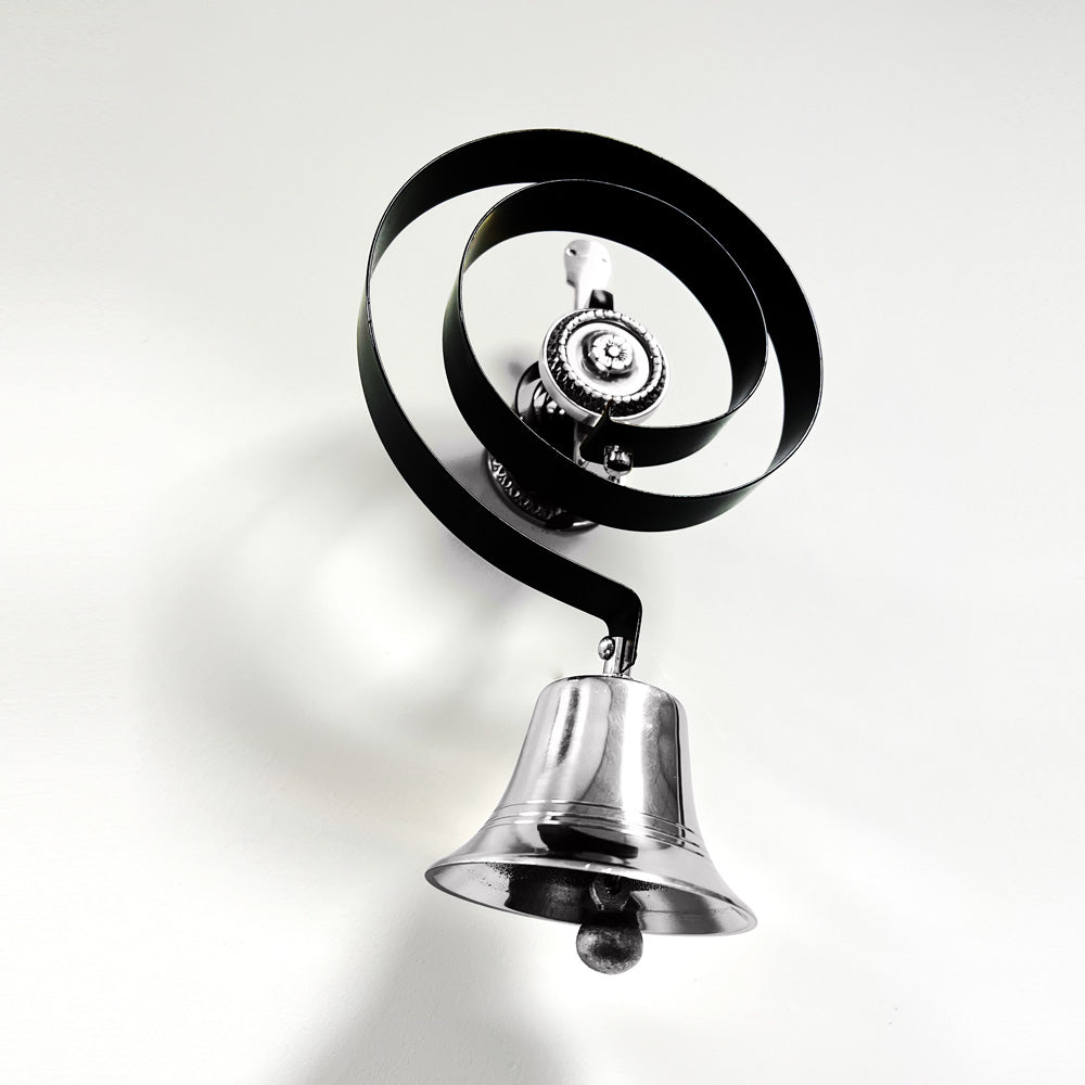 Traditional Butlers Bell & Round Chrome/Black Pull With Nylon Cord ...