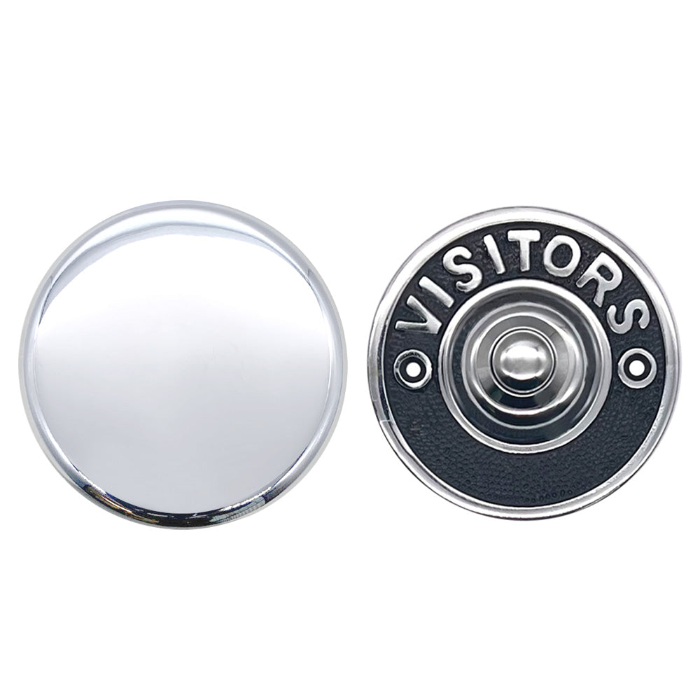 Chrome Wind Up Mechanical Doorbell With Chrome 'Visitors' Push Button ...