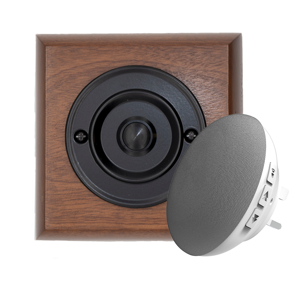 Modern Living Square Wireless Doorbell in Mahogany and Black - Black C ...