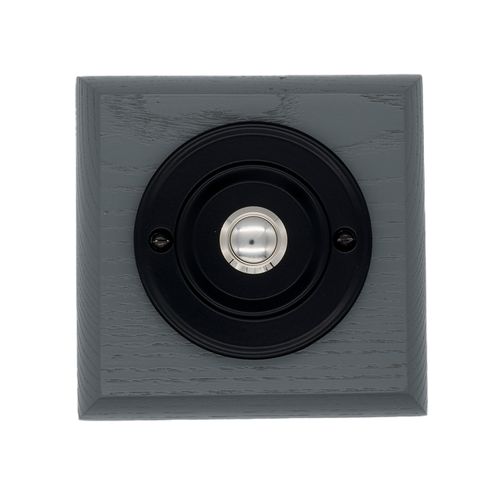 Modern Living Square Wireless Doorbell in Grey Ash and Black - Chrome ...