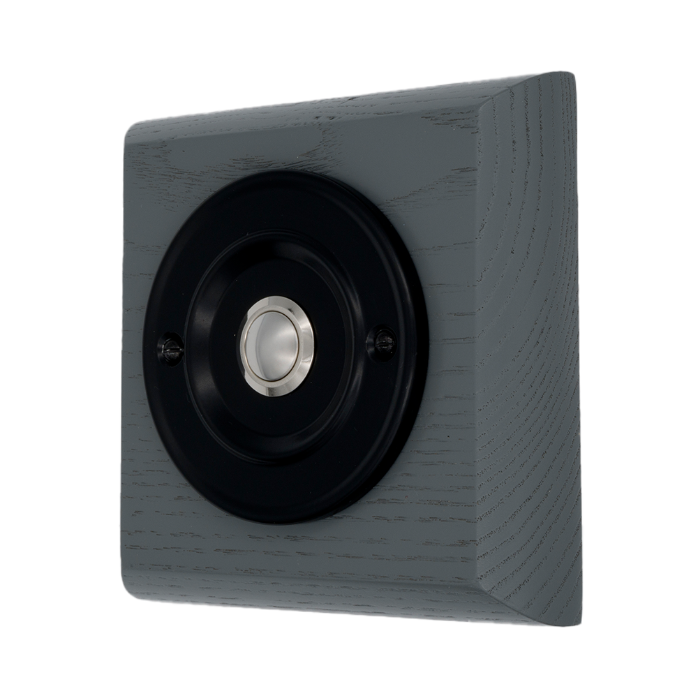 Modern Living Square Wireless Doorbell in Grey Ash and Black - Chrome ...