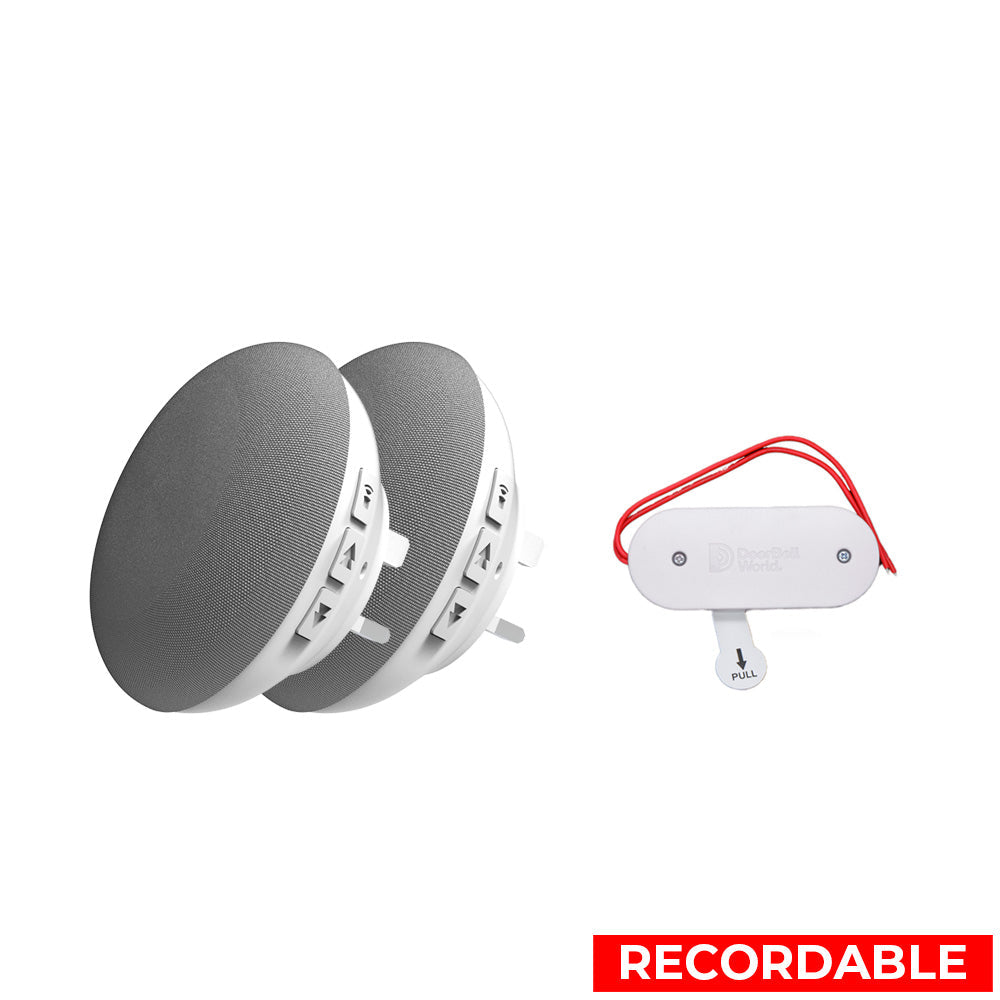 Doorbell World Twin Recordable Plugin Chime Unit with Wired to Wireles