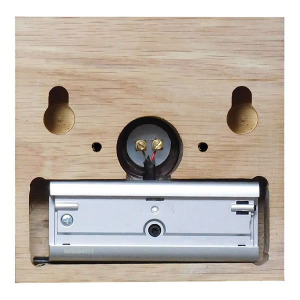 Wireless Black Bell Push on a Natural Solid Oak plinth with Grothe ext ...