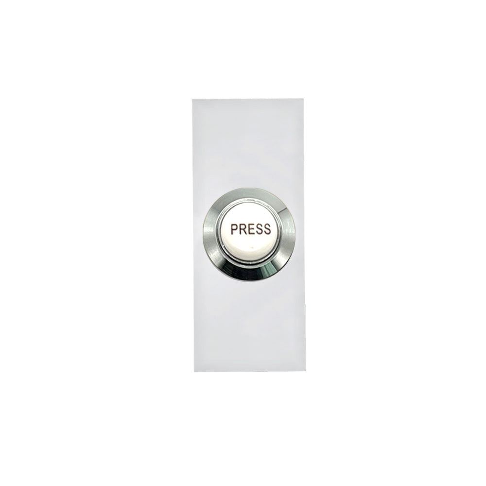 Rectangular Chrome Bell Push with Ceramic Press for Wind-Up– Doorbell World