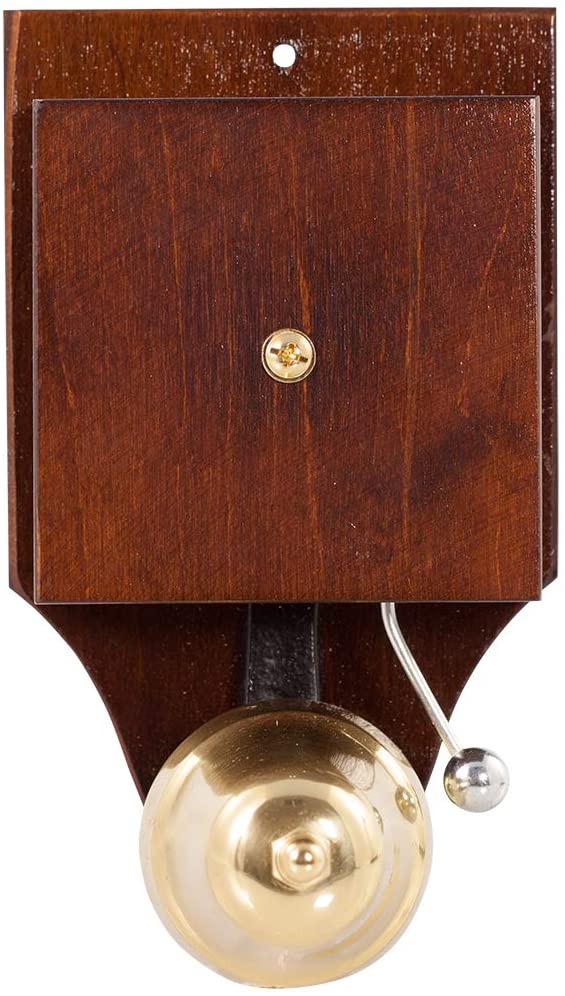 Zamel Wired Wall Mounted Retro Striker Doorbell, brass bell on a dark ...