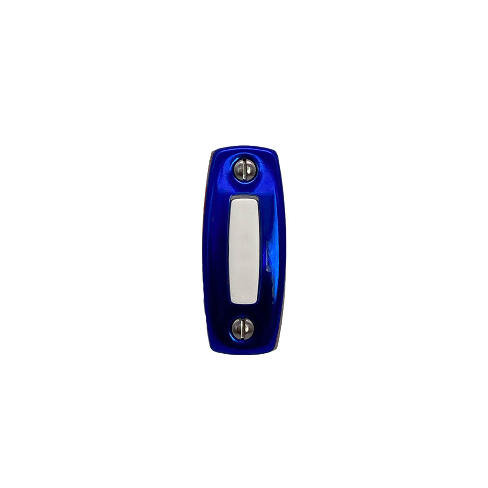 Standard Windup mechanical Doorbell Blue push button only - Doorbell World