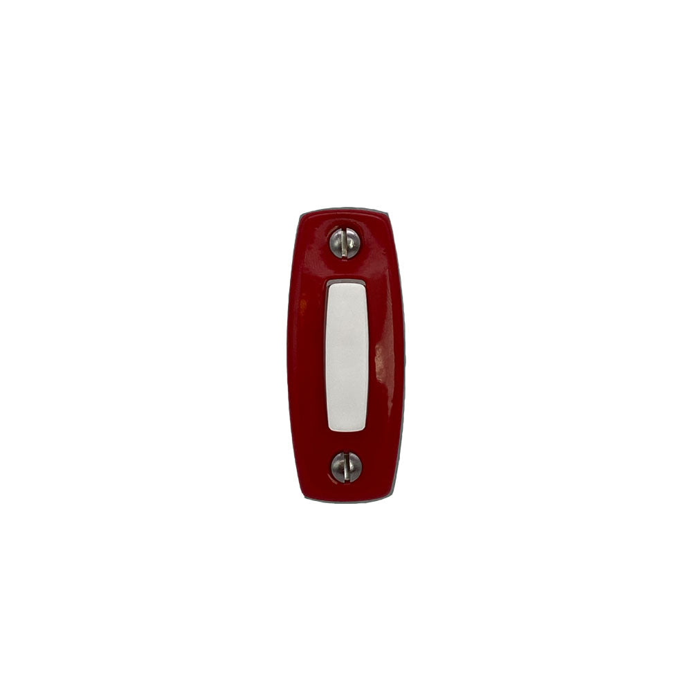 Standard Windup mechanical Doorbell Red push button only - Doorbell World